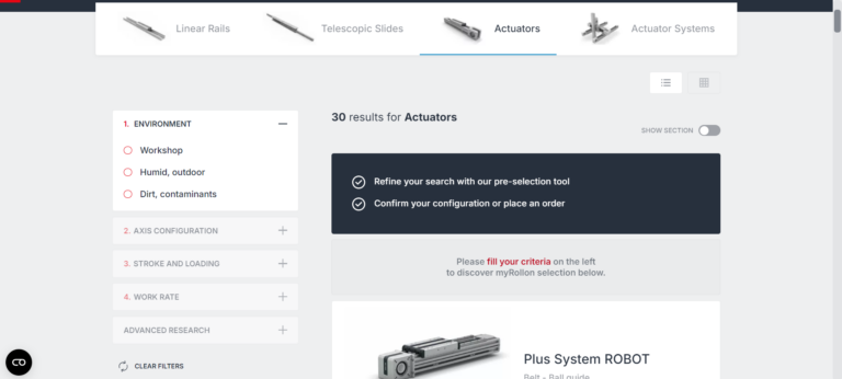 myRollon: The ultimate Selection Tool for linear motion solutions ...